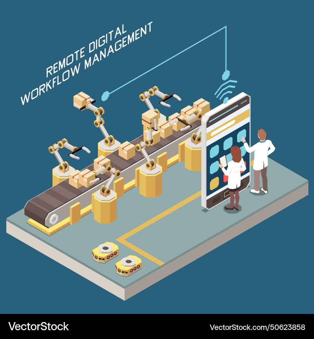Isometric digitization concept Royalty Free Vector Image
