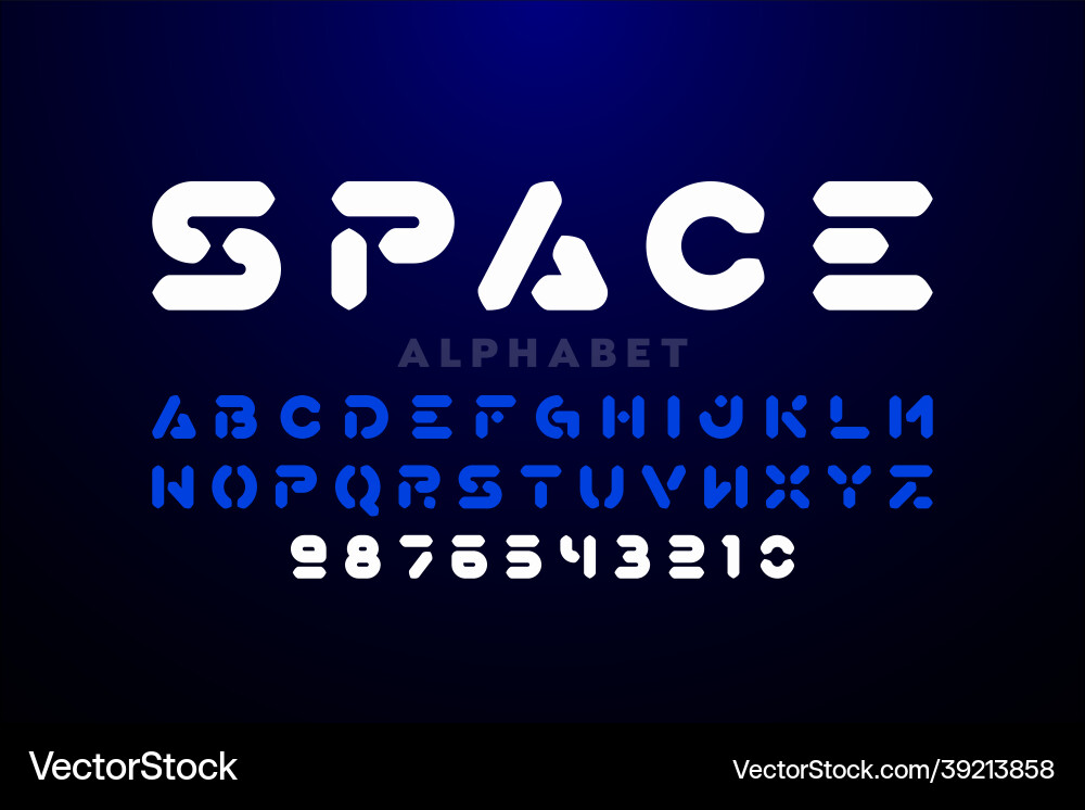 Modern futuristic hi-tech style font Royalty Free Vector