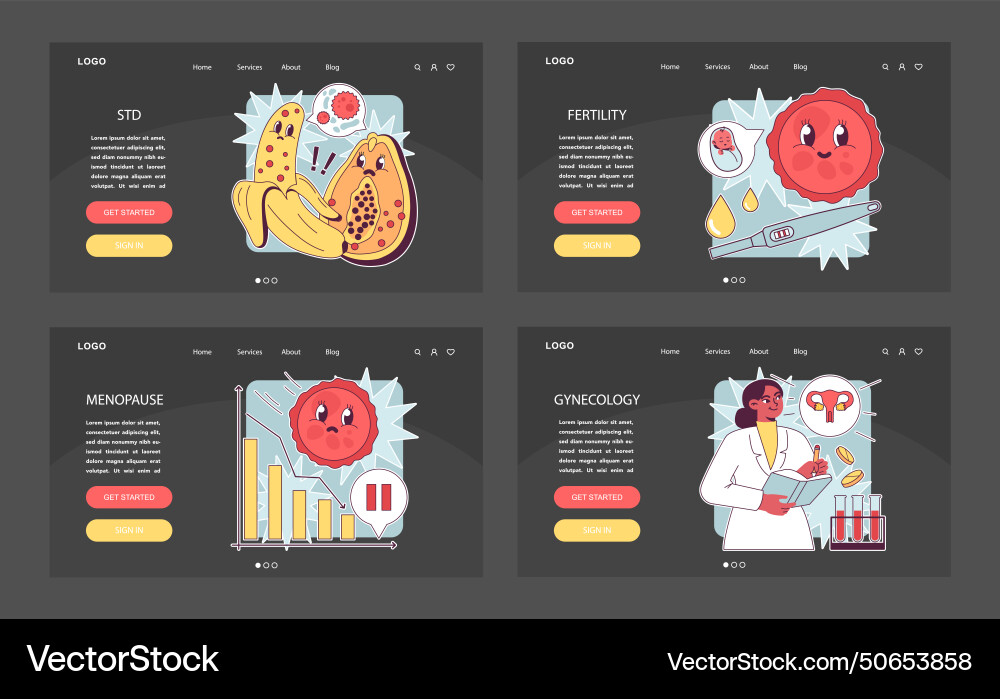 Reproductive health dark or night mode web Vector Image