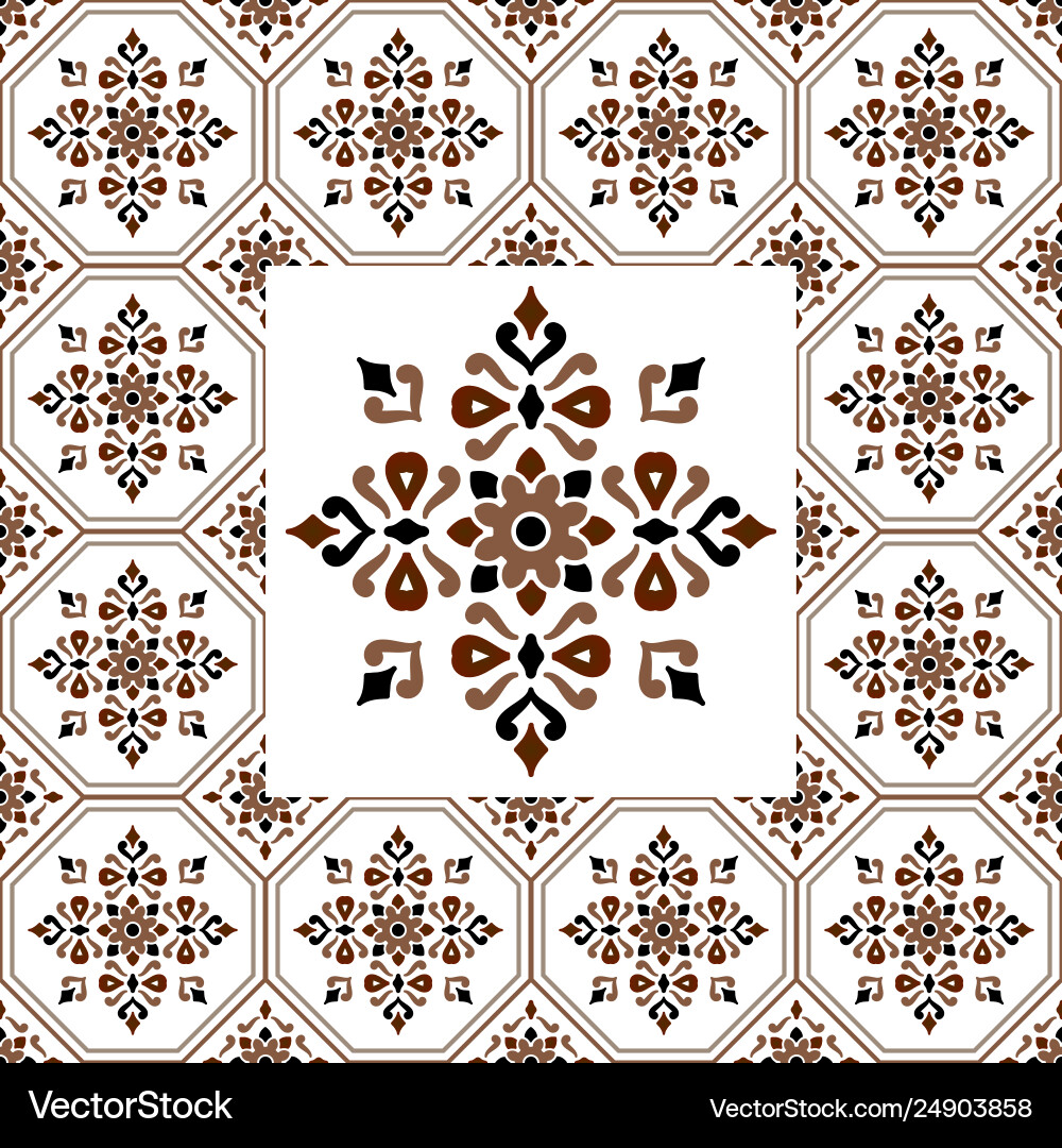 Vintage tile pattern design Royalty Free Vector Image