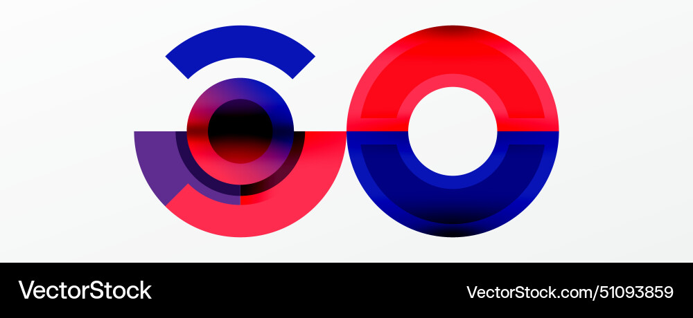 A red and blue circle with white Royalty Free Vector Image