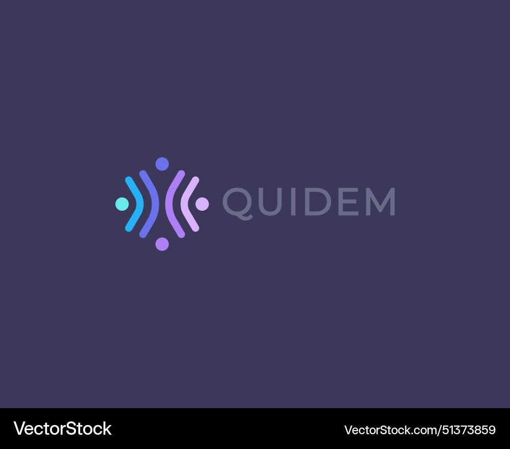 Abstract people line logo creative community team Vector Image