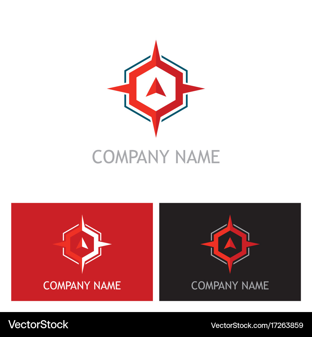 Arrow star navigation logo Royalty Free Vector Image