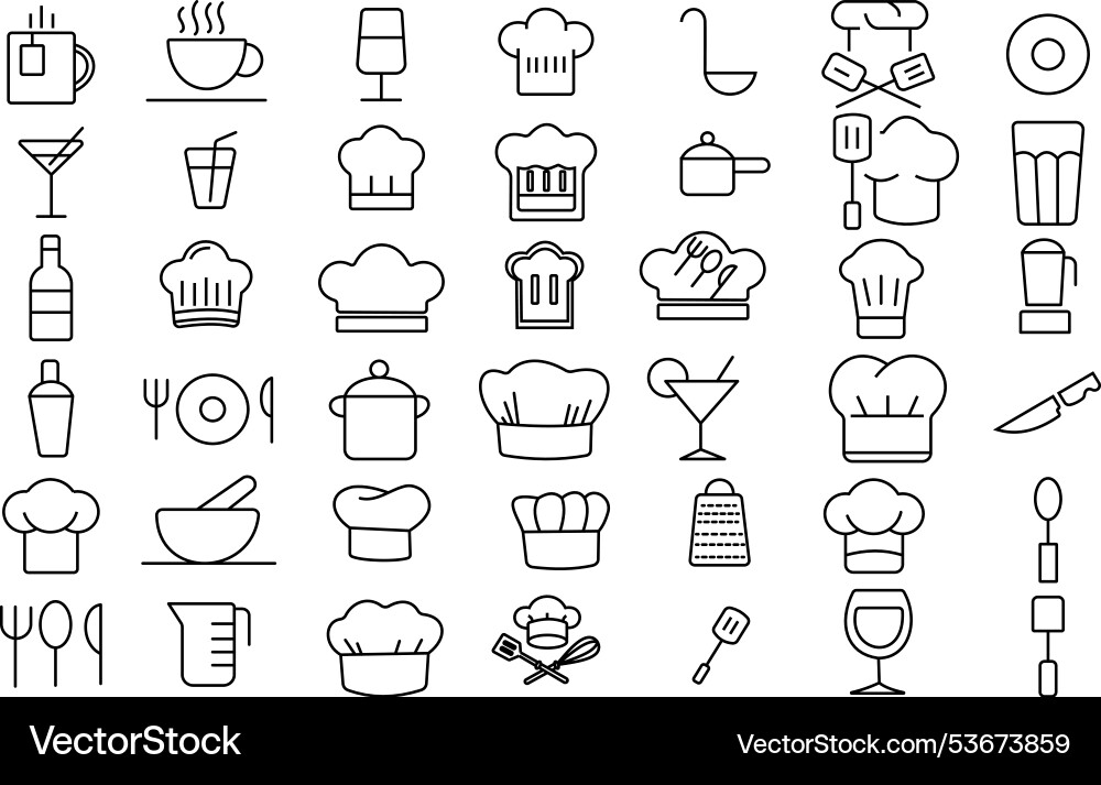 Chefs hat and cap Royalty Free Vector Image - VectorStock