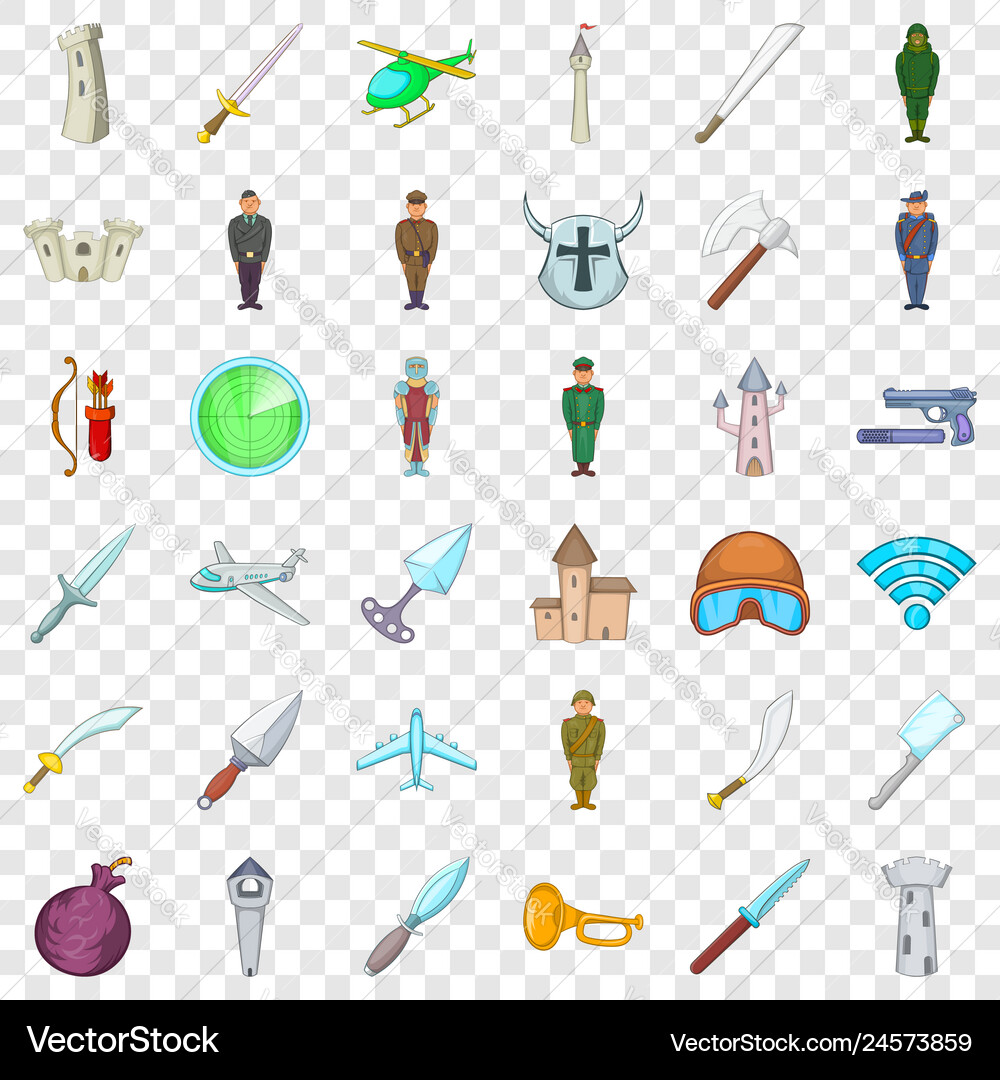 Cold war icons set cartoon style Royalty Free Vector Image