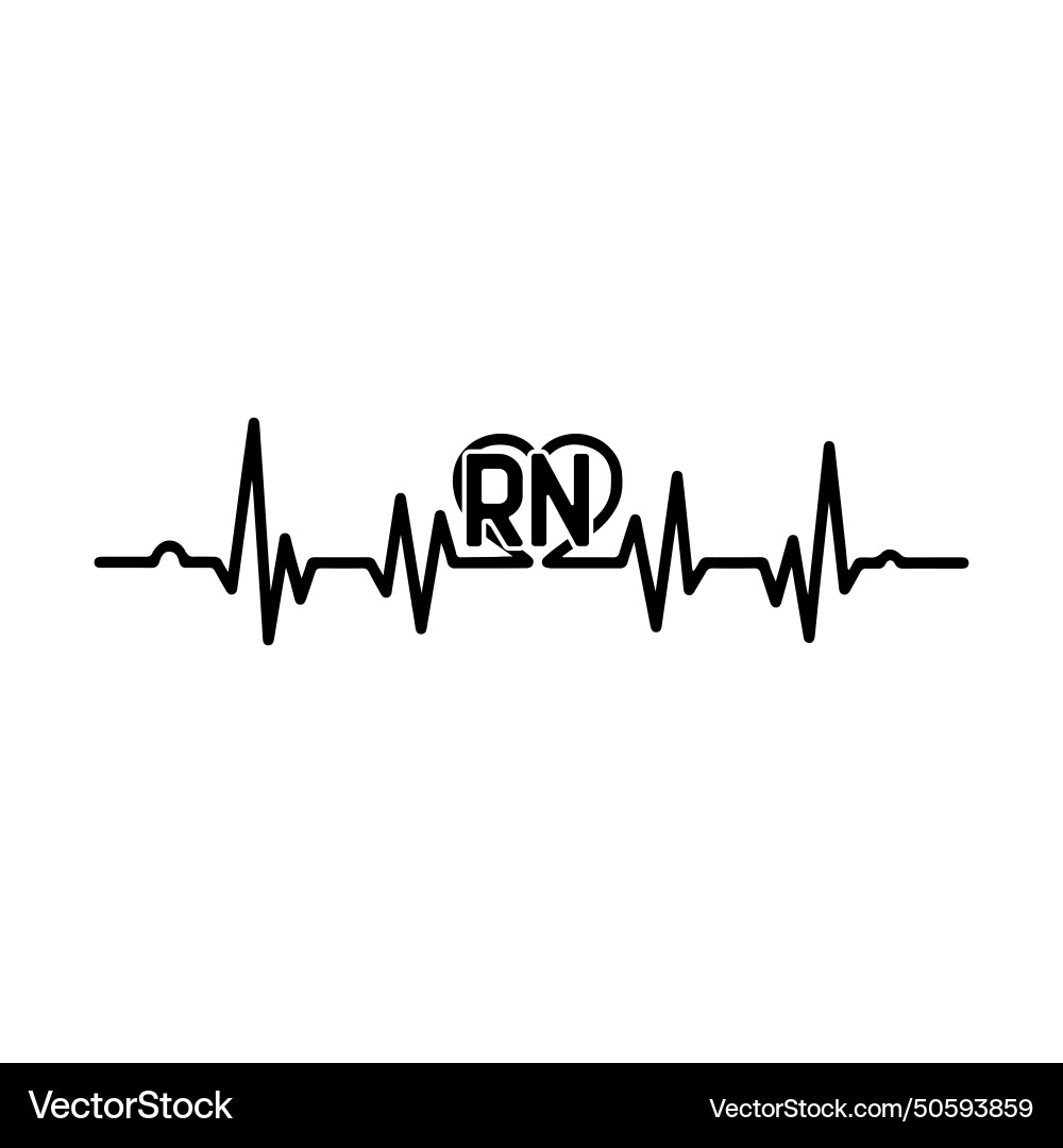 Cool heartbeat registered nurse rn nursing gift Vector Image