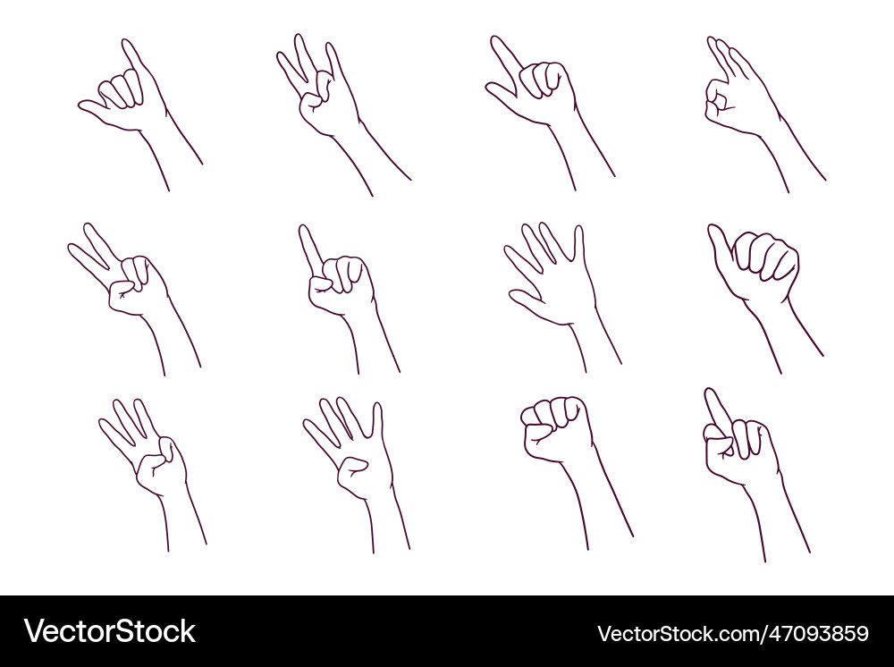 Hand drawn inside of gesture finger Royalty Free Vector