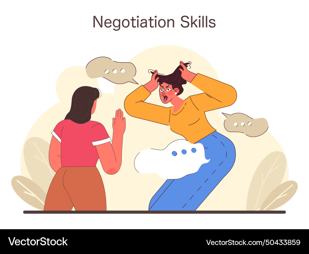 Negotiation skills concept flat Royalty Free Vector Image