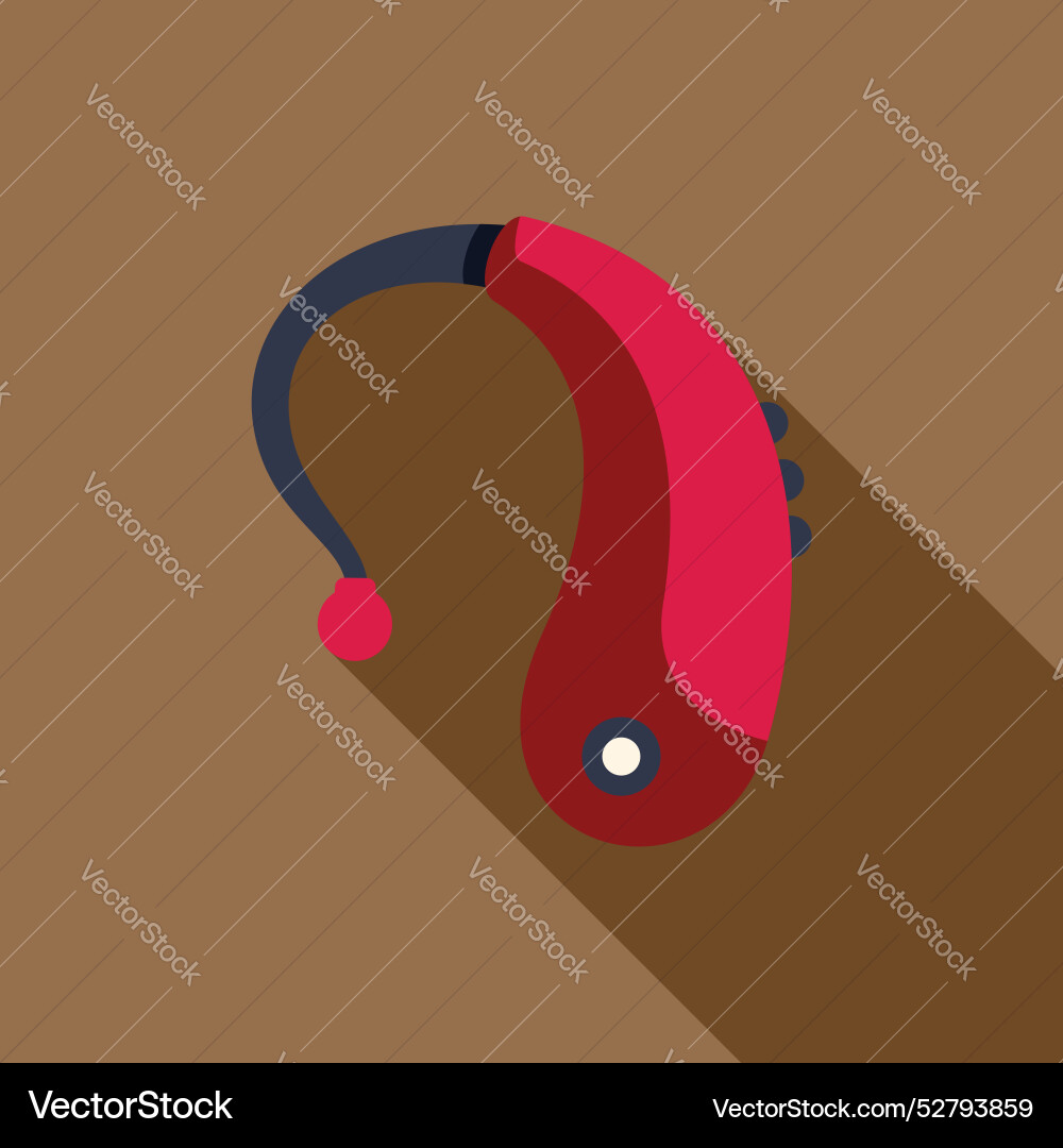 Red hearing aid improving loss problem Royalty Free Vector