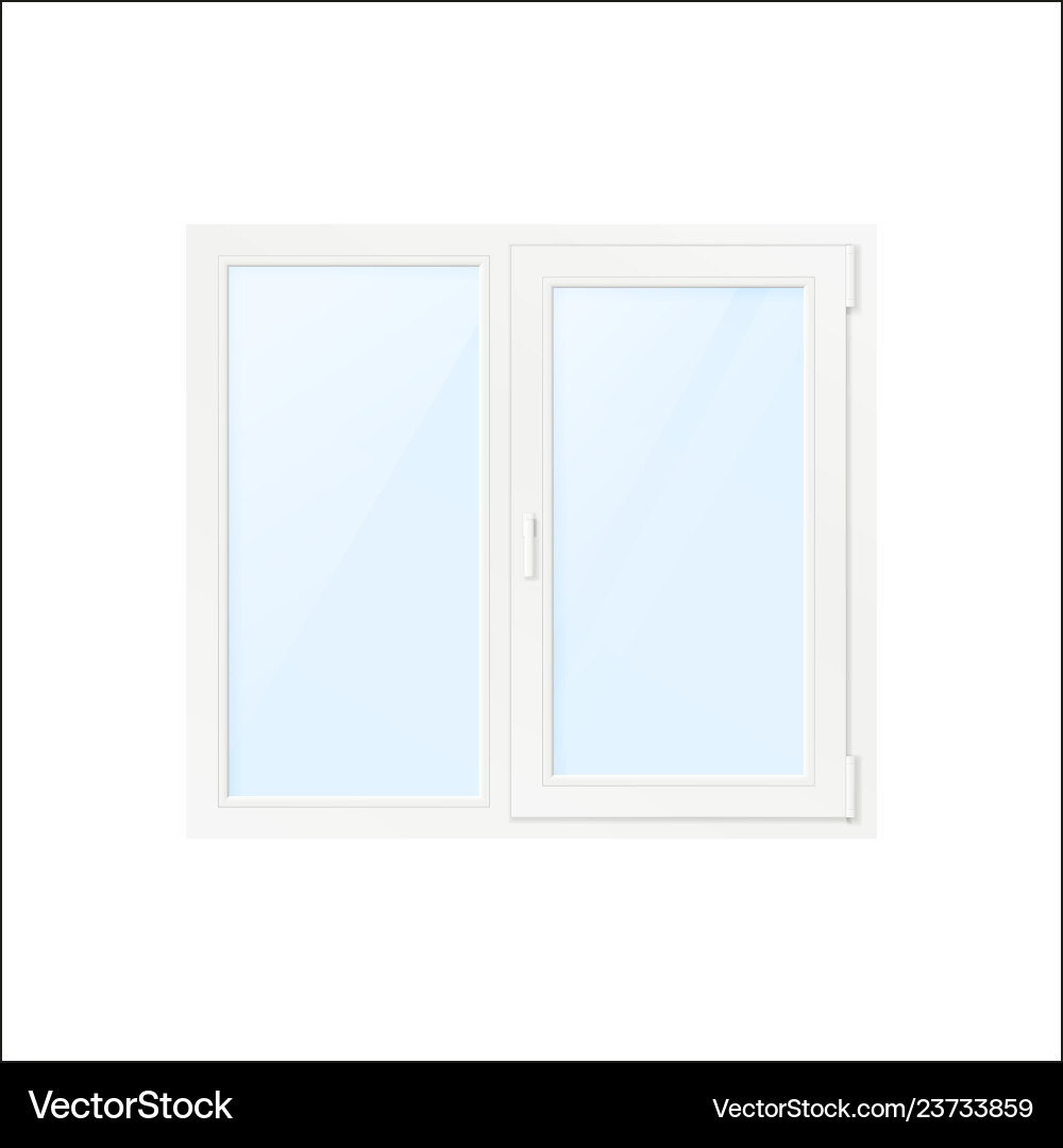 White plastic window isolated on background Vector Image