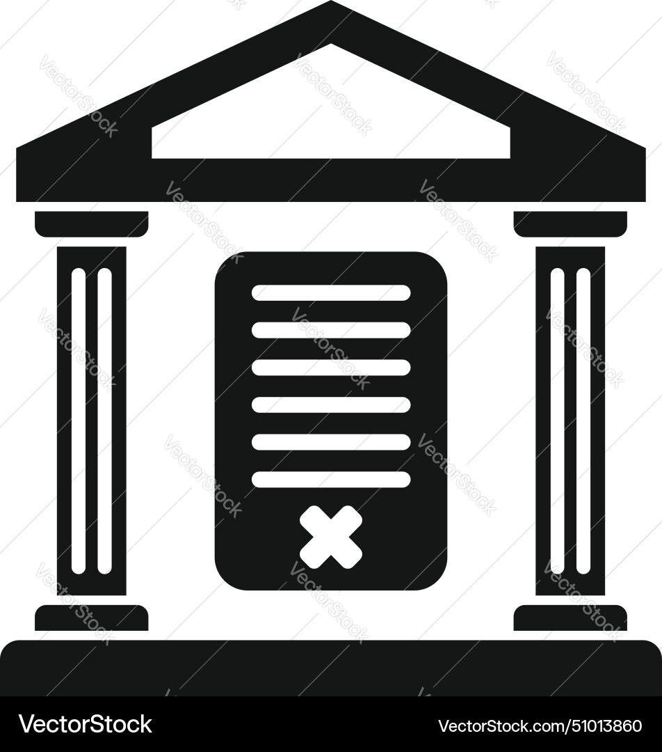 Court building disclaimer icon simple Royalty Free Vector Court building disclaimer icon simple Royalty Free Vector