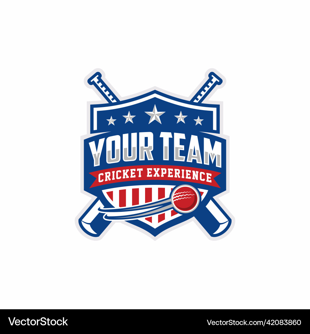 Cricket team logo template design Royalty Free Vector Image