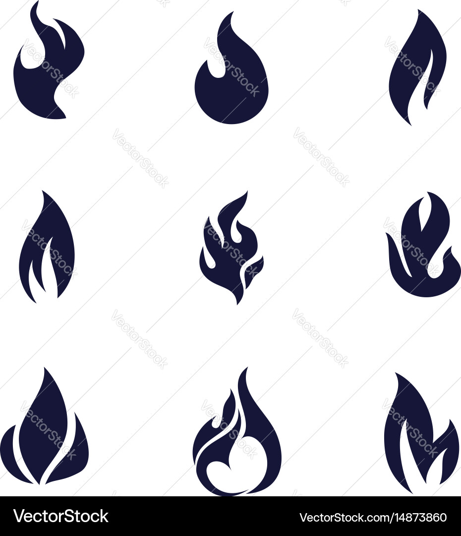 Fire Flame Icons Royalty Free Vector Image - VectorStock