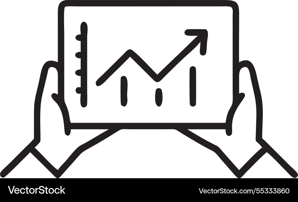 Low poly wireframe business holding tablet Vector Image