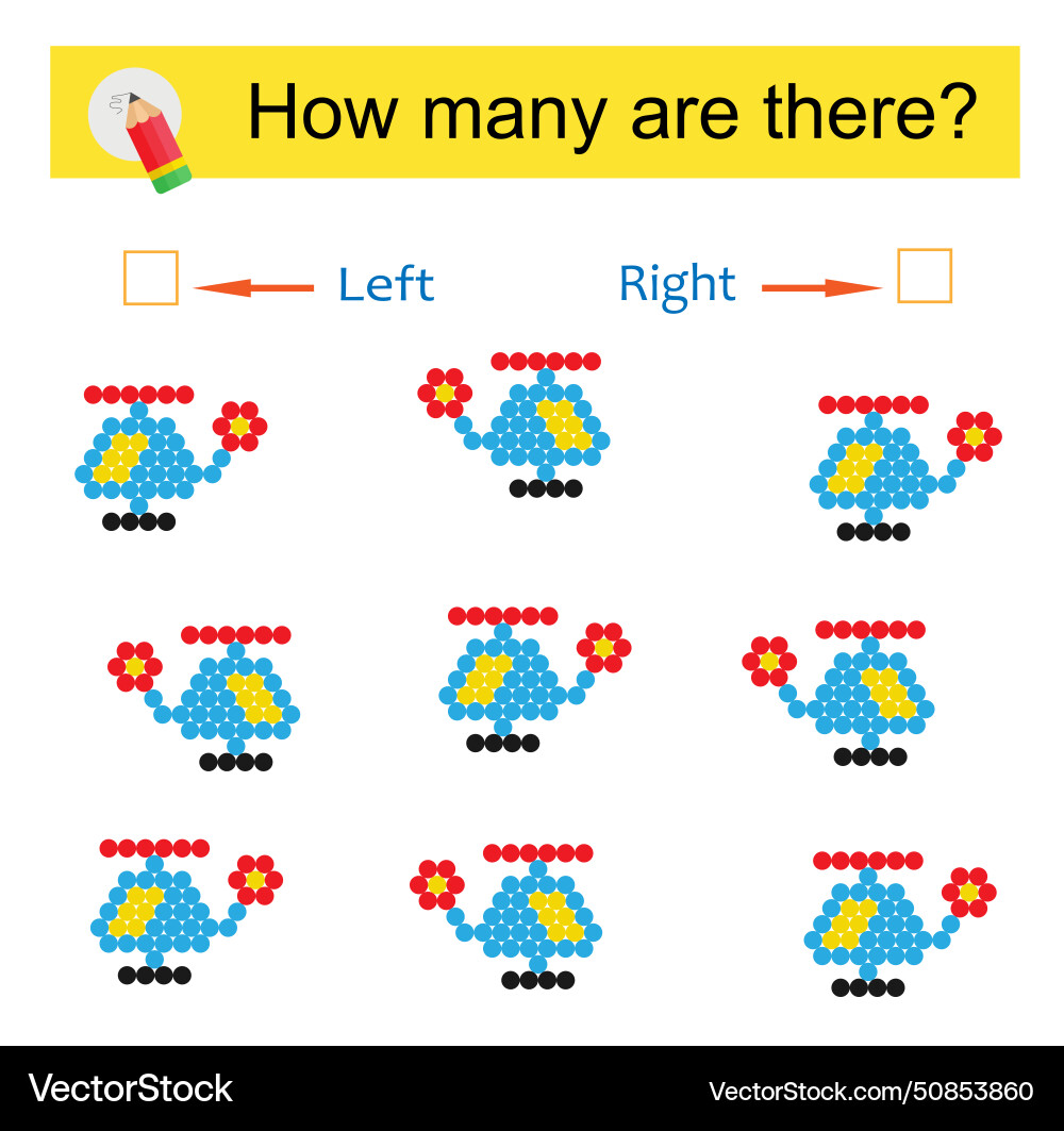 Math activity for kids developing numeracy Vector Image