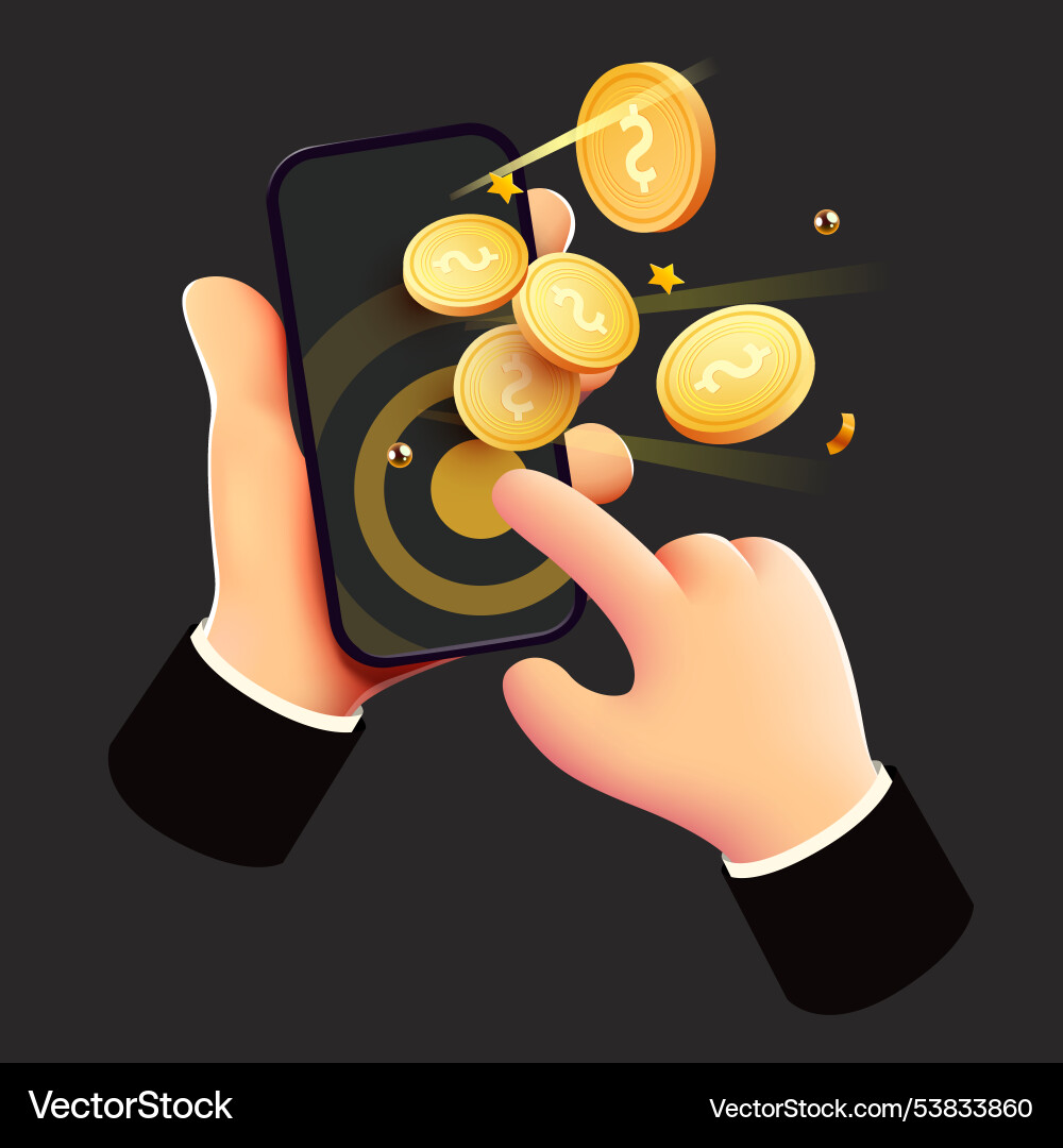 Online payments concept with cartoon 3d hand Vector Image