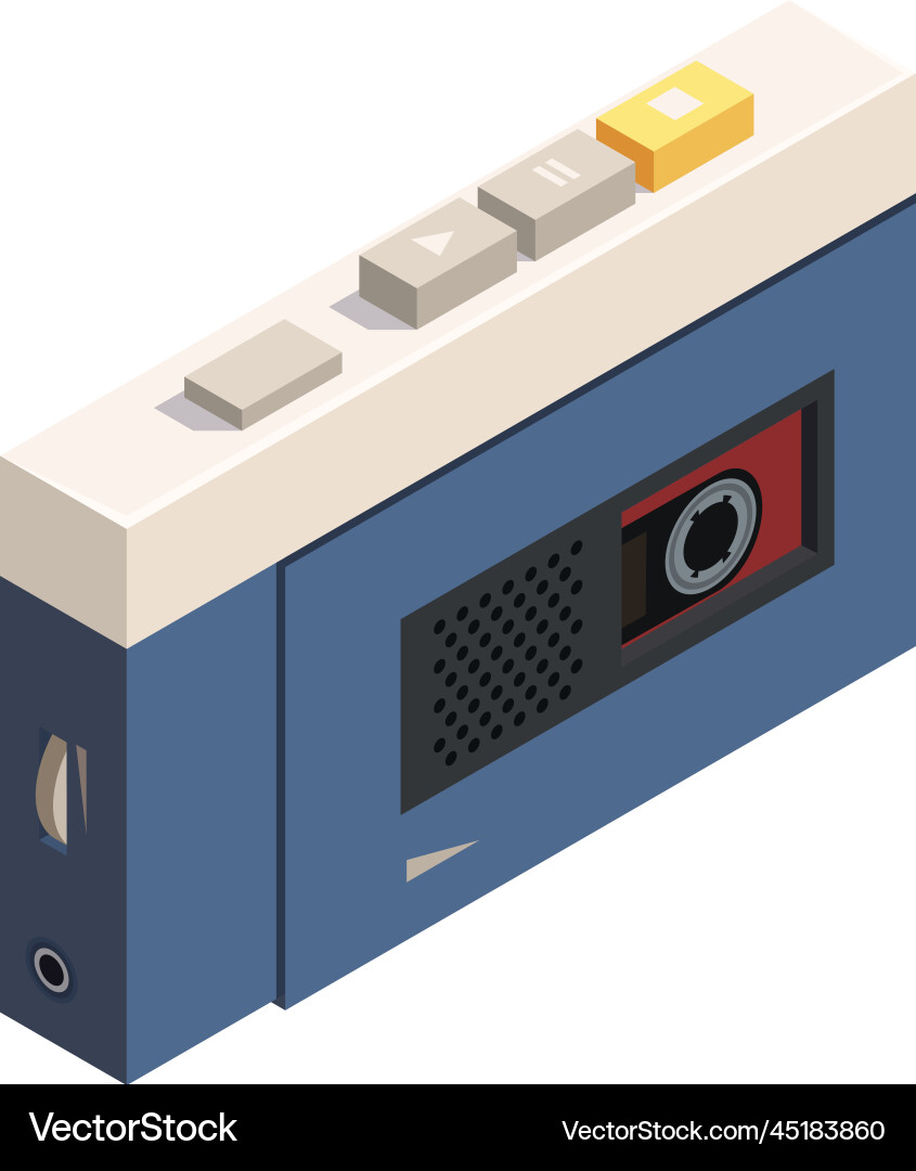 Retro cassette player composition Royalty Free Vector Image