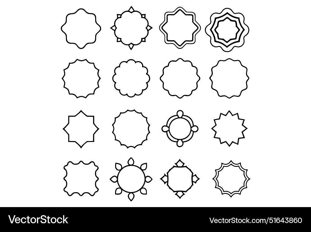 Set decorative frame line art Royalty Free Vector Image