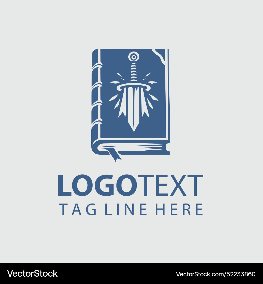 Sword book logo Royalty Free Vector Image - VectorStock