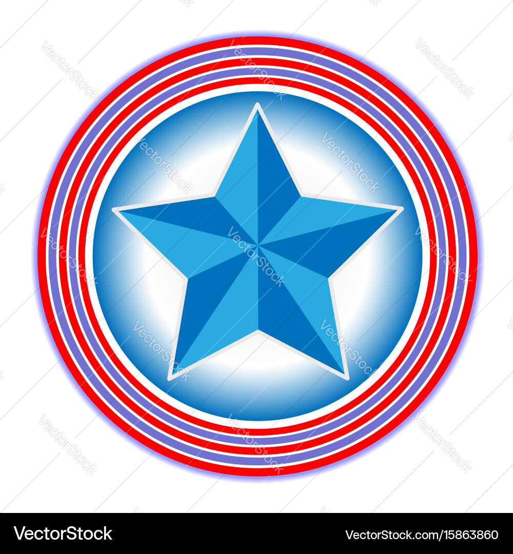 Us Flagge Symbol Logo Stern im Kreis Symbol Vektorbild