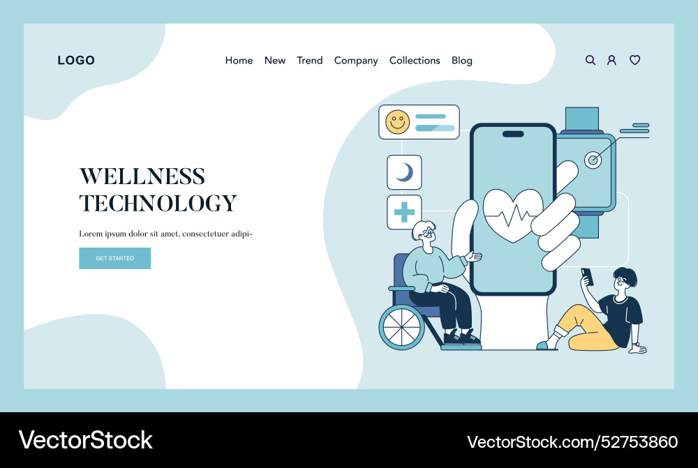 Wellness technology flat Royalty Free Vector Image