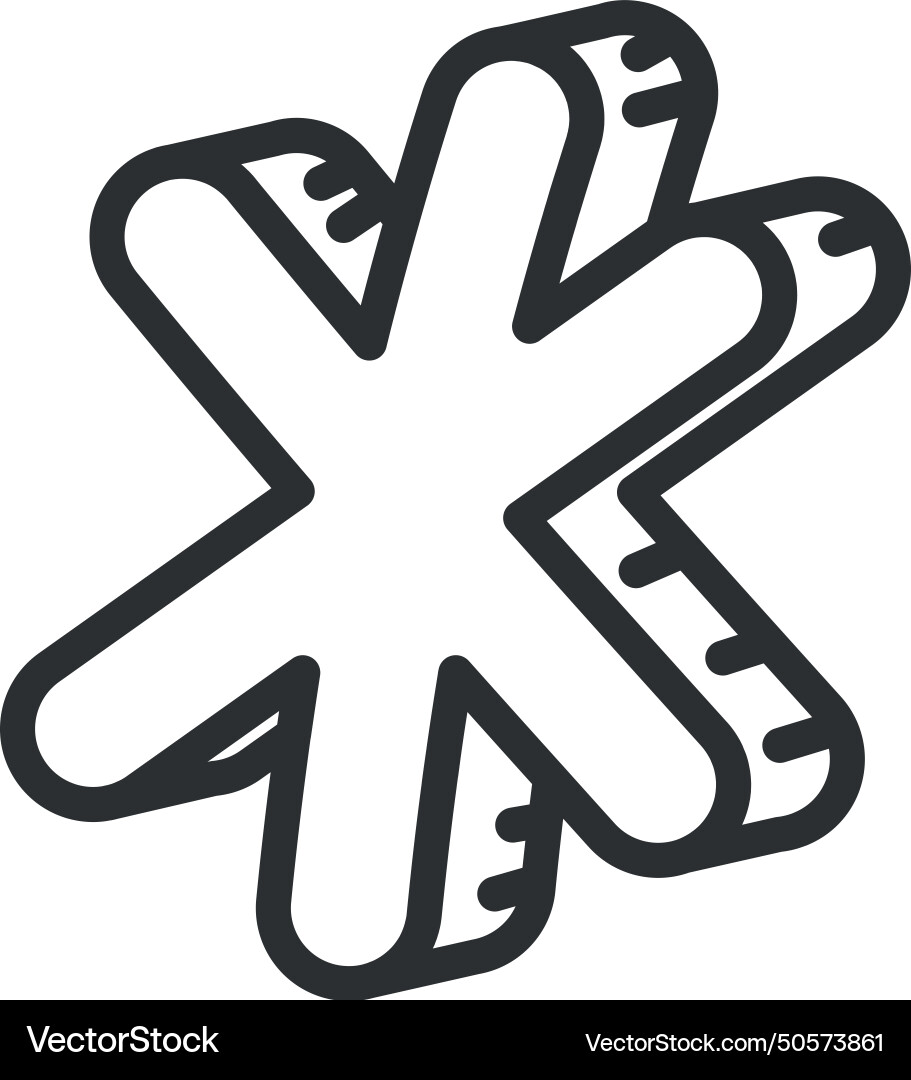 Asterisk sketch icon hand draw Royalty Free Vector Image