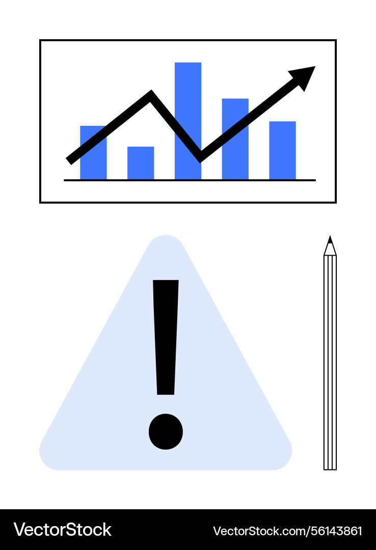 Business growth chart with rising data trend Vector Image