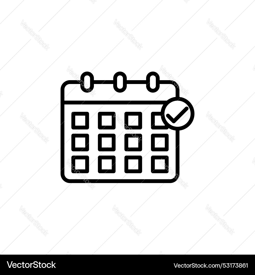 Calendar check icon set date available sign event Vector Image