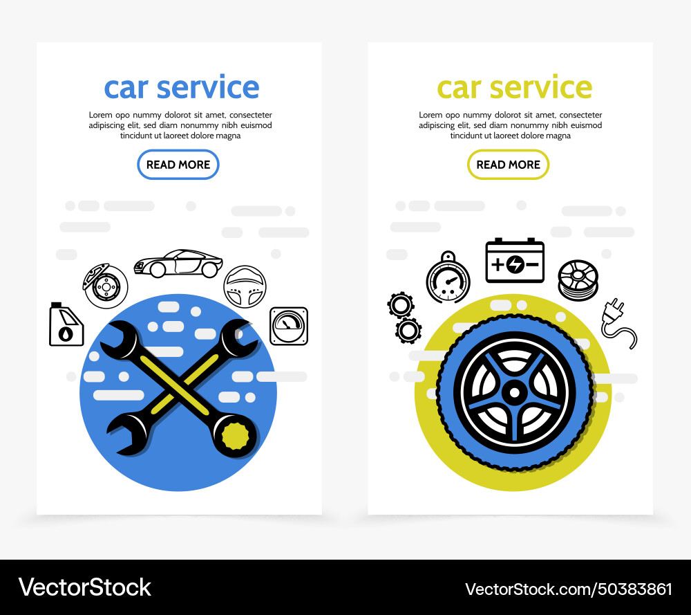 Car service vertical banners Royalty Free Vector Image