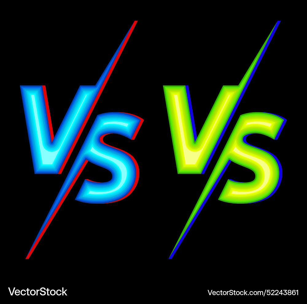 Color competition versus vs on black background Vector Image