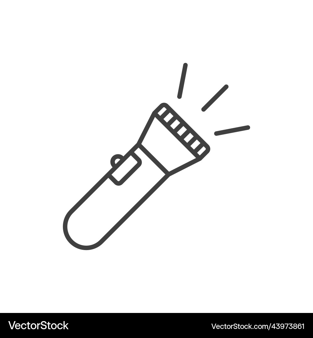 Hand flashlight icon a simple line drawing Vector Image