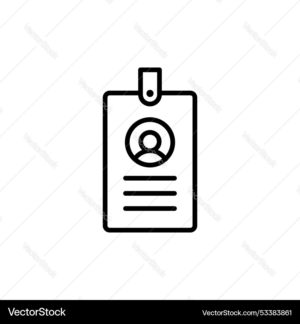 Id badge icon set security identity pass symbol Vector Image