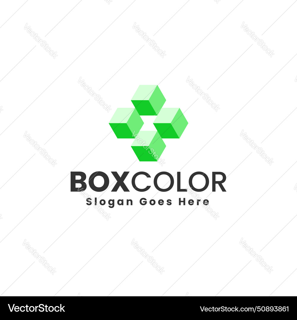 Logo box simple mascot style Royalty Free Vector Image