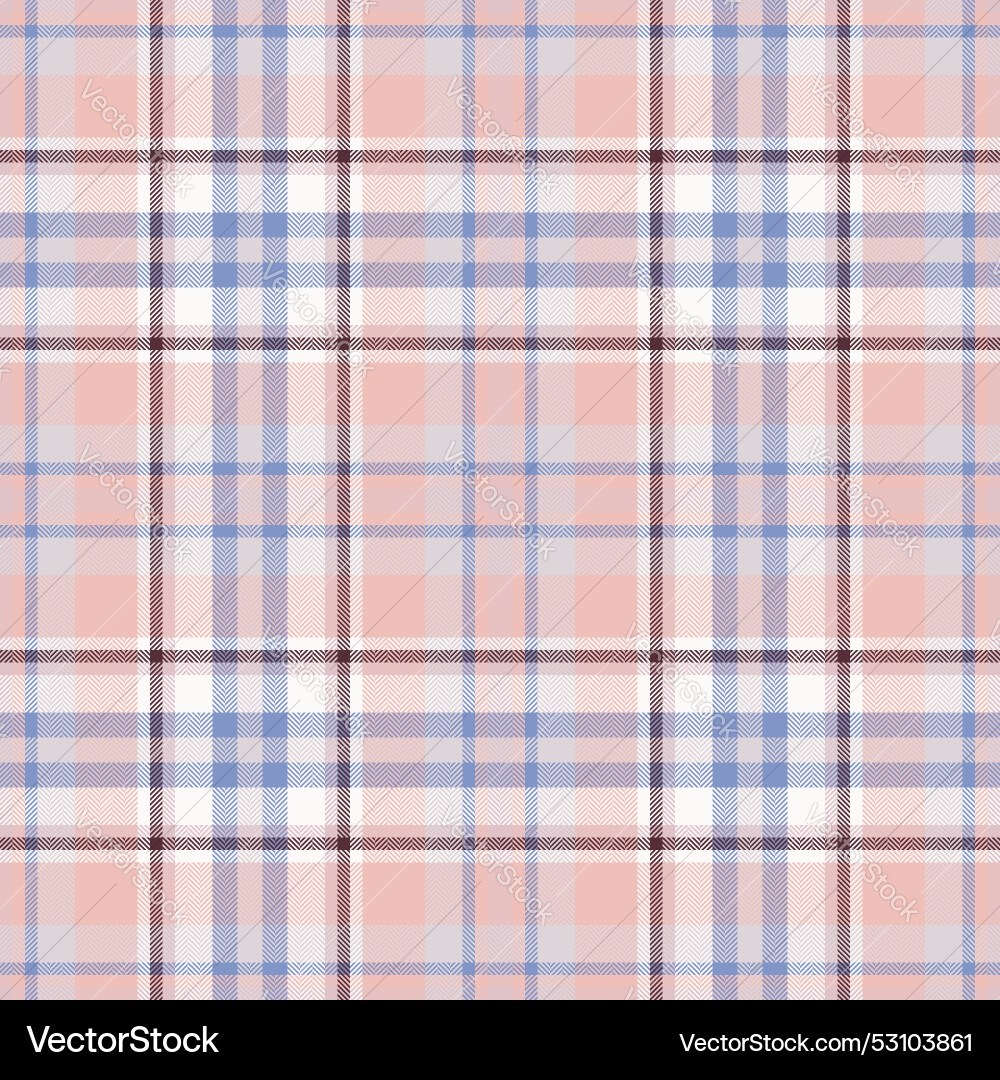 Plaid seamless pattern in pink check fabric Vector Image
