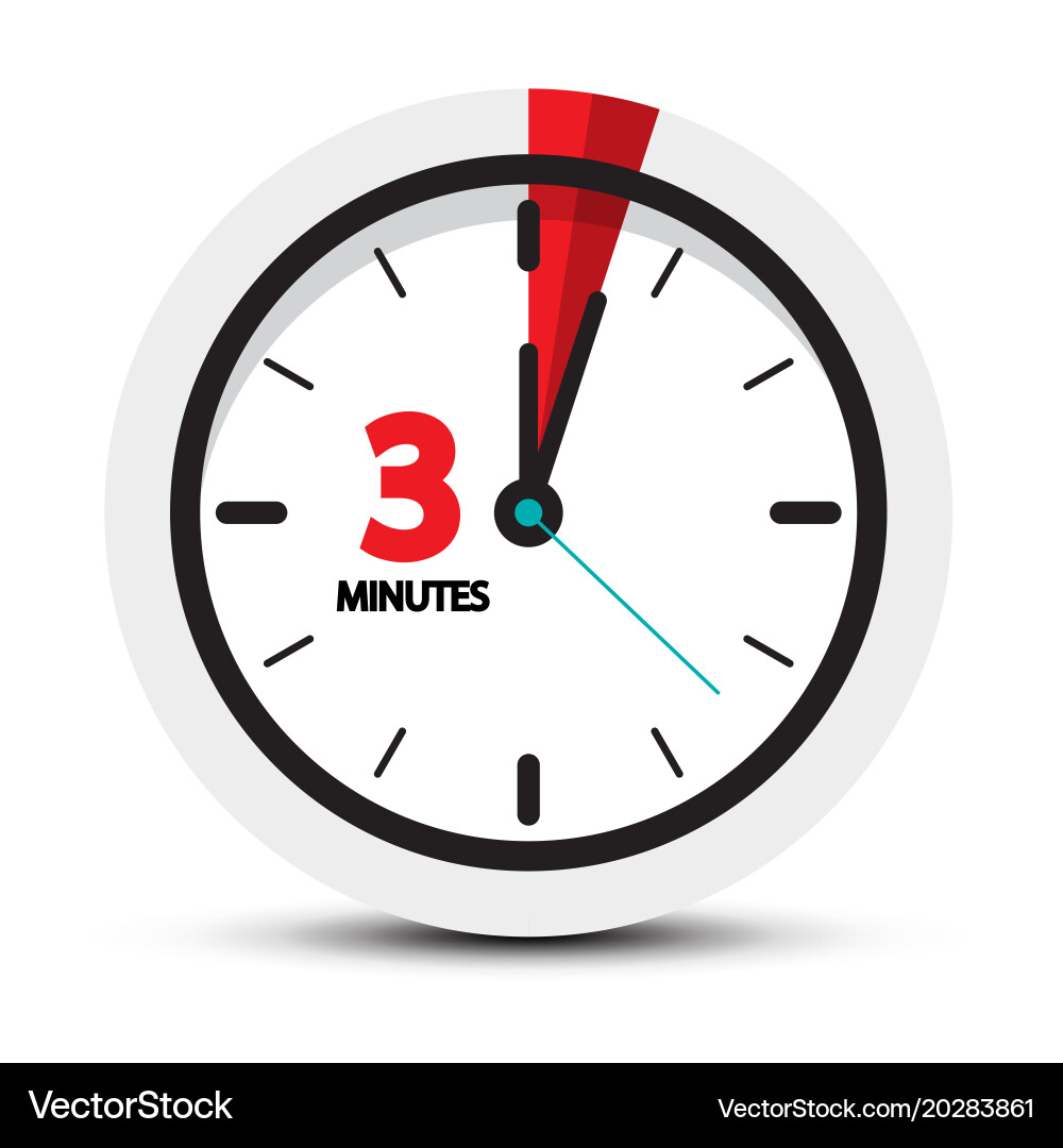 Three Minute Clock Icon Royalty Free Vector Image