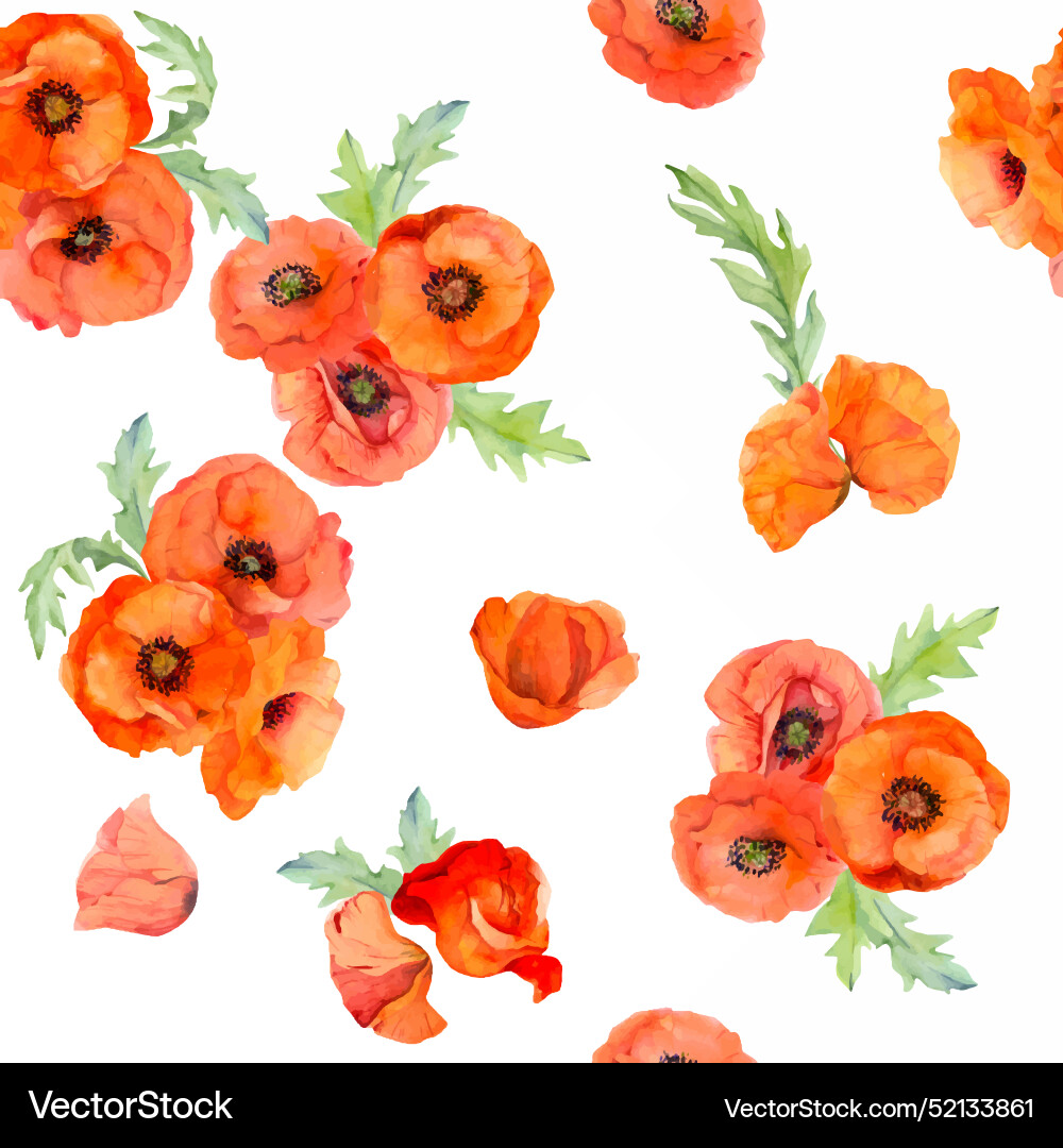 Watercolor seamless pattern with hand drawn Vector Image