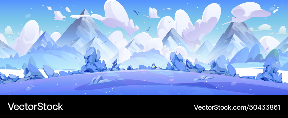 Winter natural snowy landscape Royalty Free Vector Image