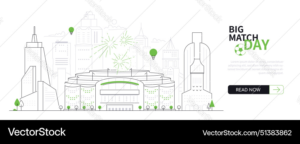 Big match day - modern thin line design style Vector Image