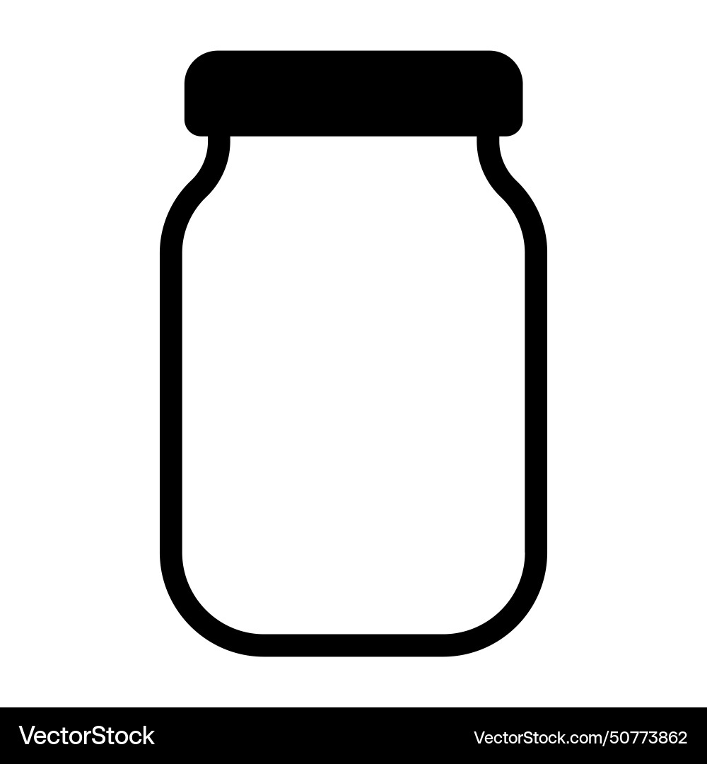 Black jar icon on white background Royalty Free Vector Image