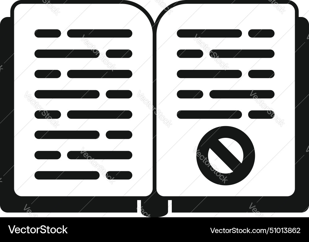 Book disclaimer page icon simple work Royalty Free Vector