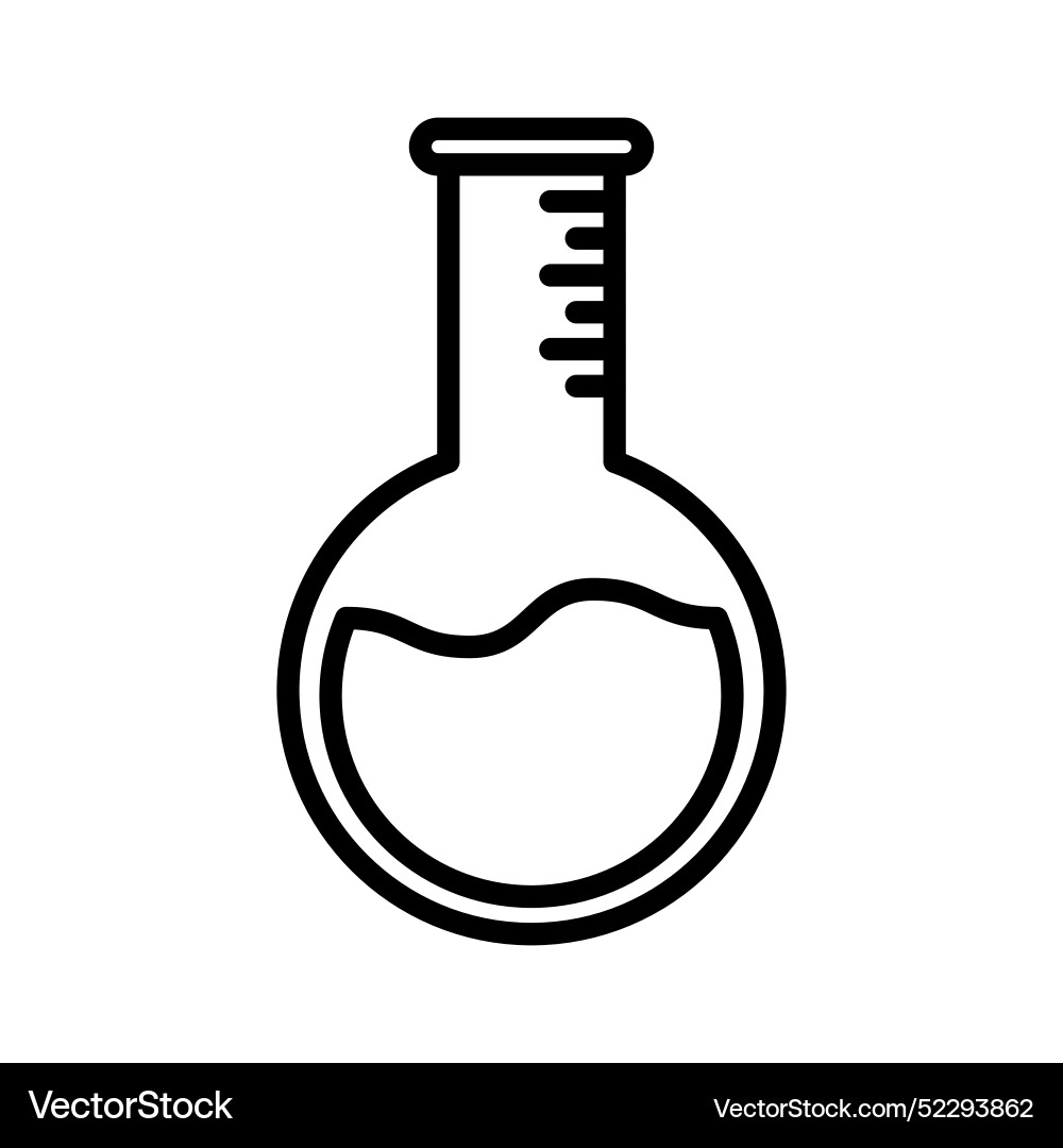 Chemical flask icon linear logo mark in black Vector Image