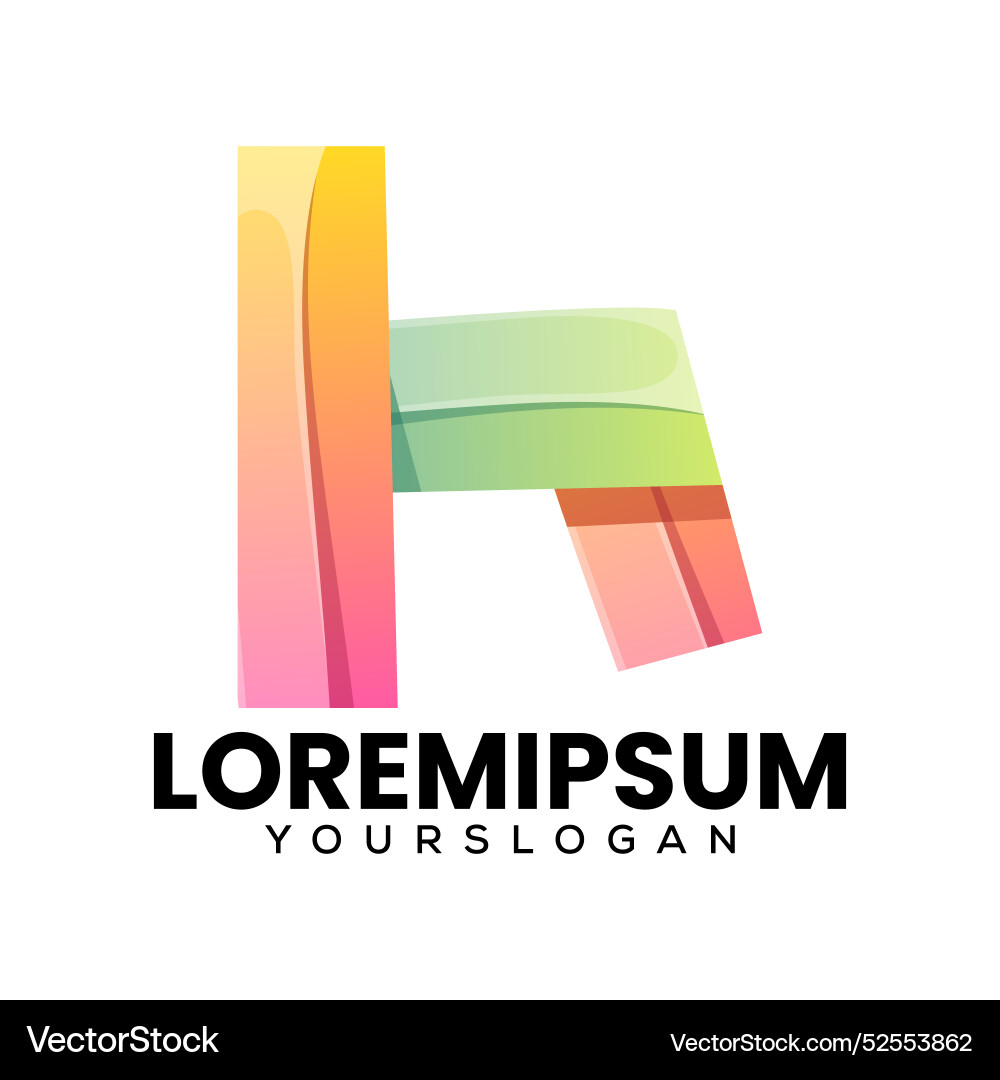 Colorful h letter logo design Royalty Free Vector Image