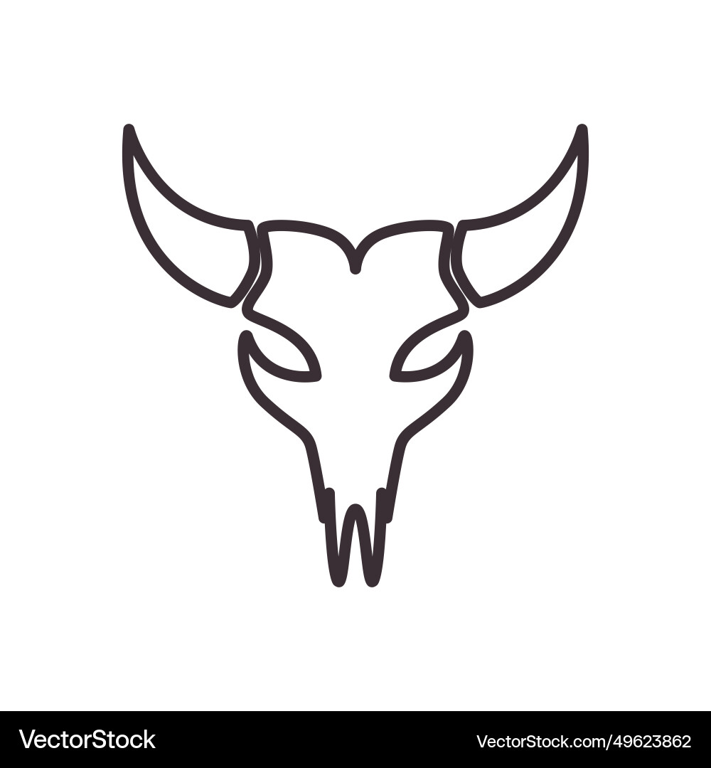 Cow skull logo design image Royalty Free Vector Image