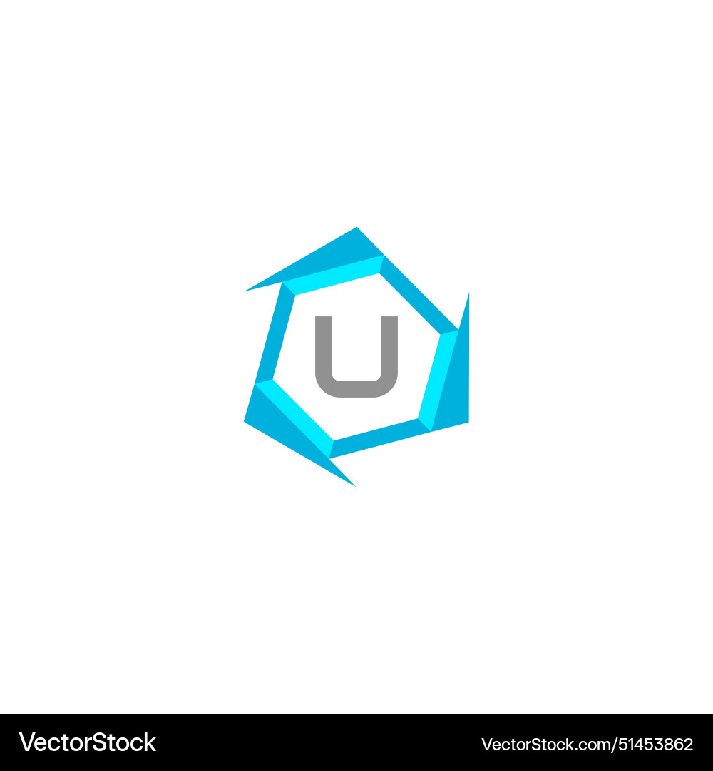Letter u professional logo icon for tech business Vector Image