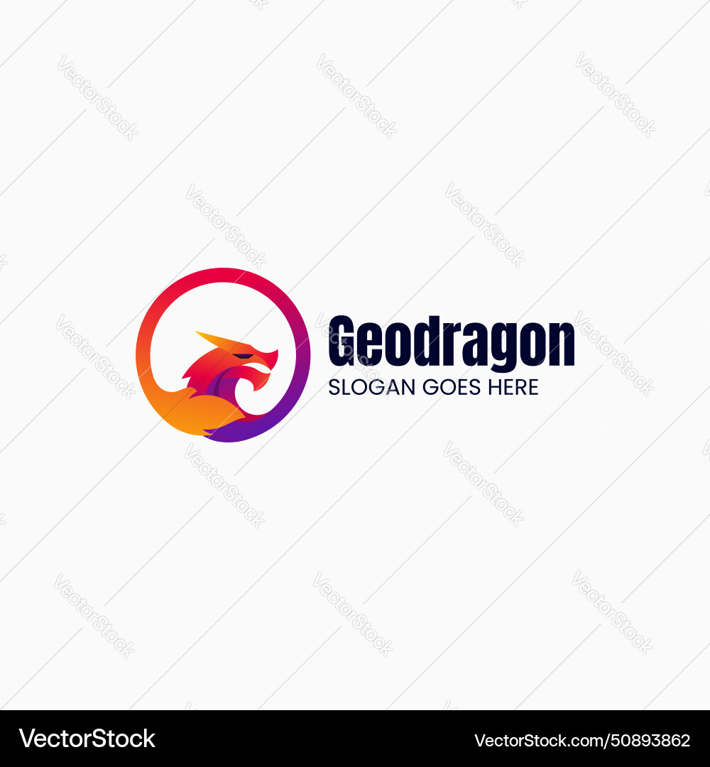 Logo dragon gradient colorful style Royalty Free Vector