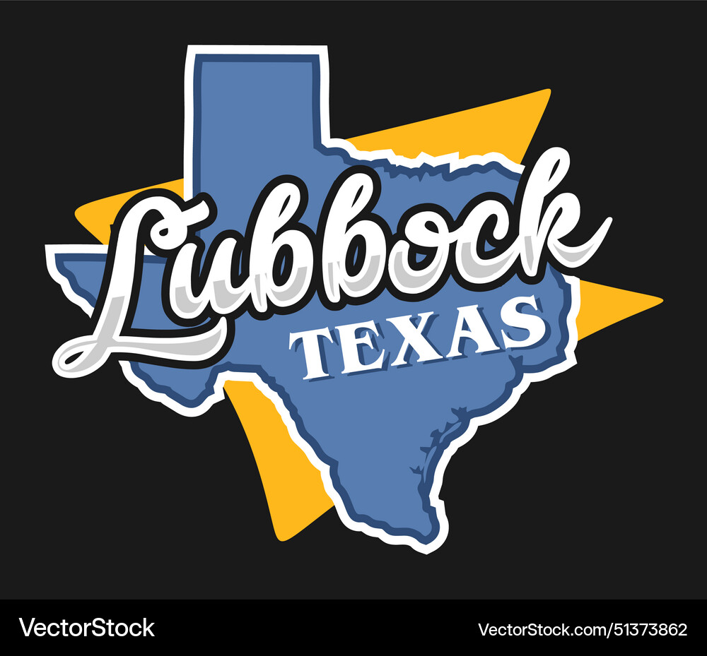 Lubbock texas with beautiful views Royalty Free Vector Image