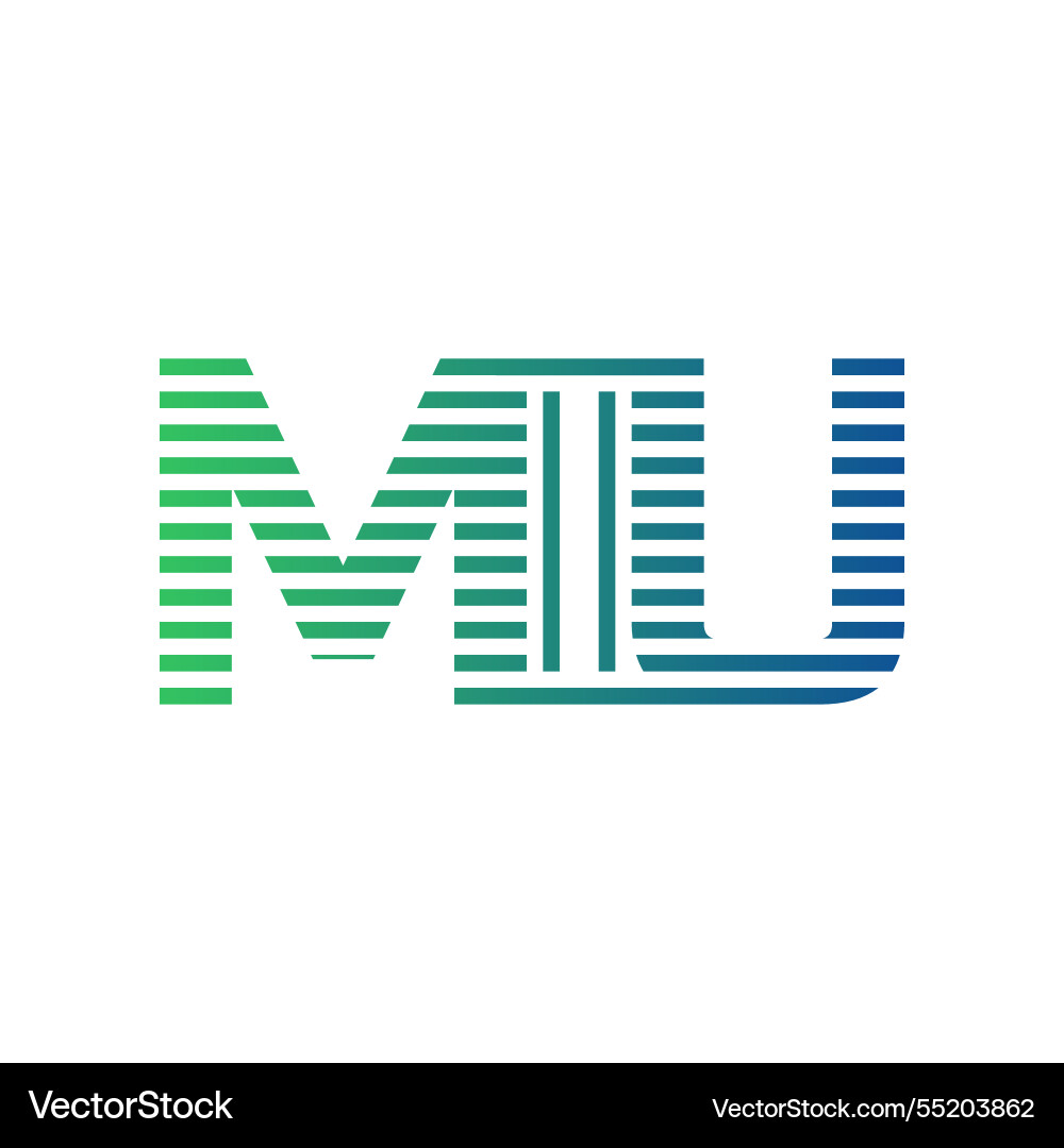 Modern miu logo design letter minimalist Vector Image