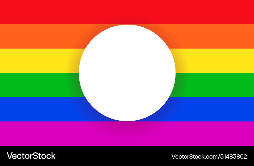 Pride flag with wight circle for photo Royalty Free Vector
