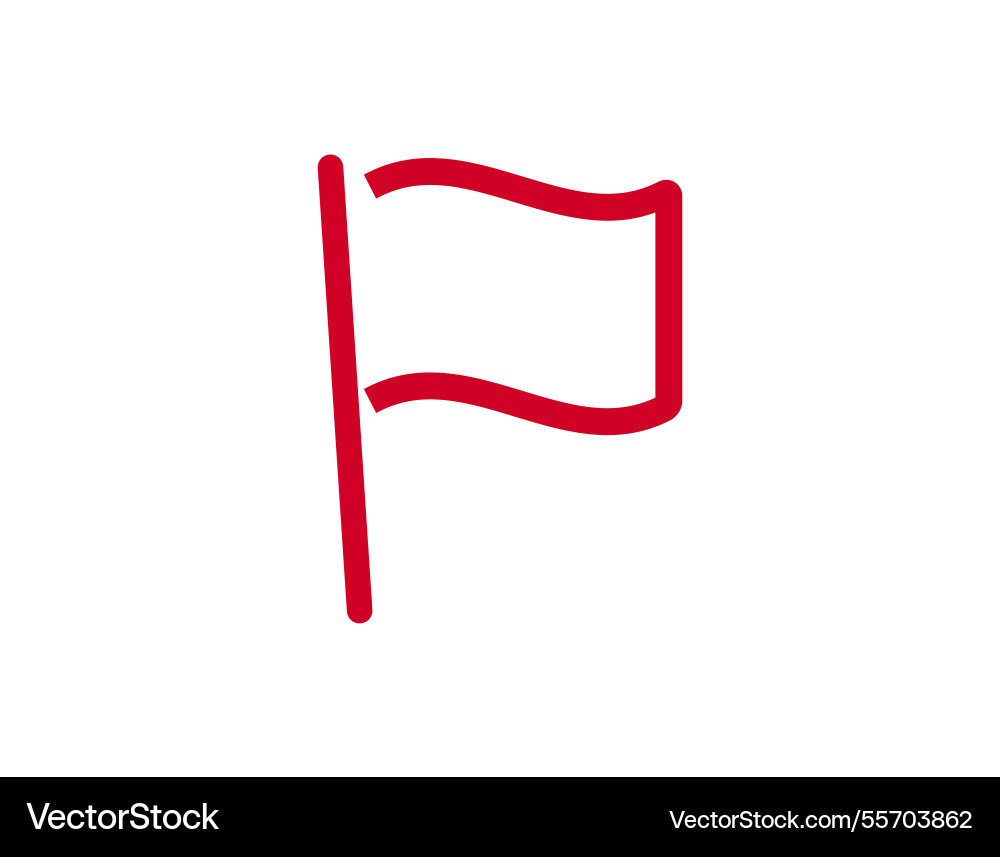 Red flag icon on plain background Royalty Free Vector Image