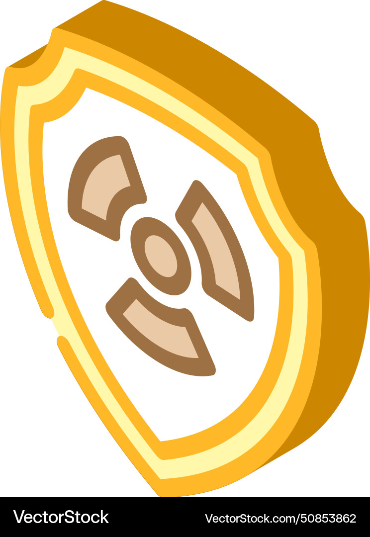 Security nuclear energy isometric icon Royalty Free Vector